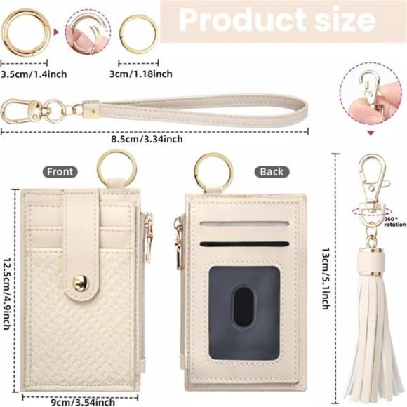 Bags | Small Wallet Slim Rfid Card Holder Keychain Wristlet Key Chain ...
